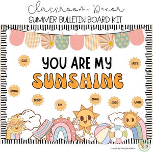 Here Comes the Sun Classroom Bulletin Board Kit Spring Door Decoration ...