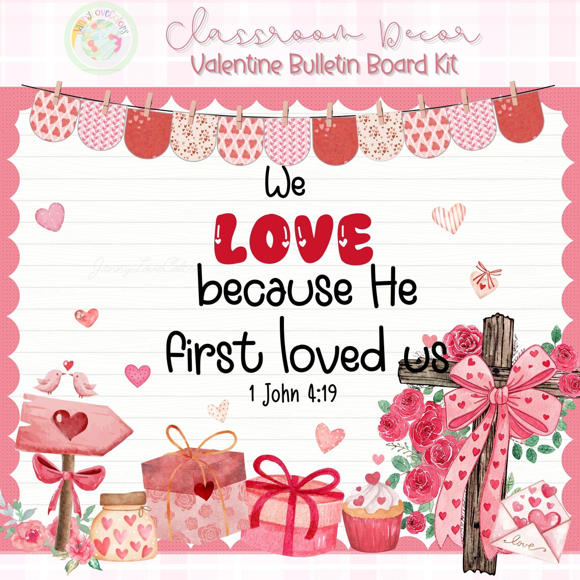 Christian Valentine Bulletin Board | February Bible Verse Christian ...