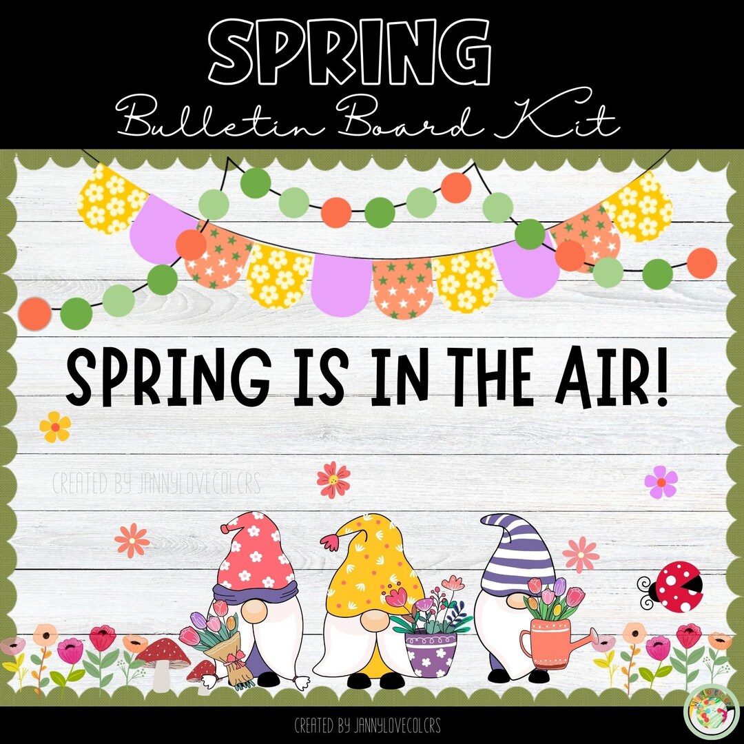 Spring Gnomies- Spring Bulletin Board Kit, March Bulletin Board ...