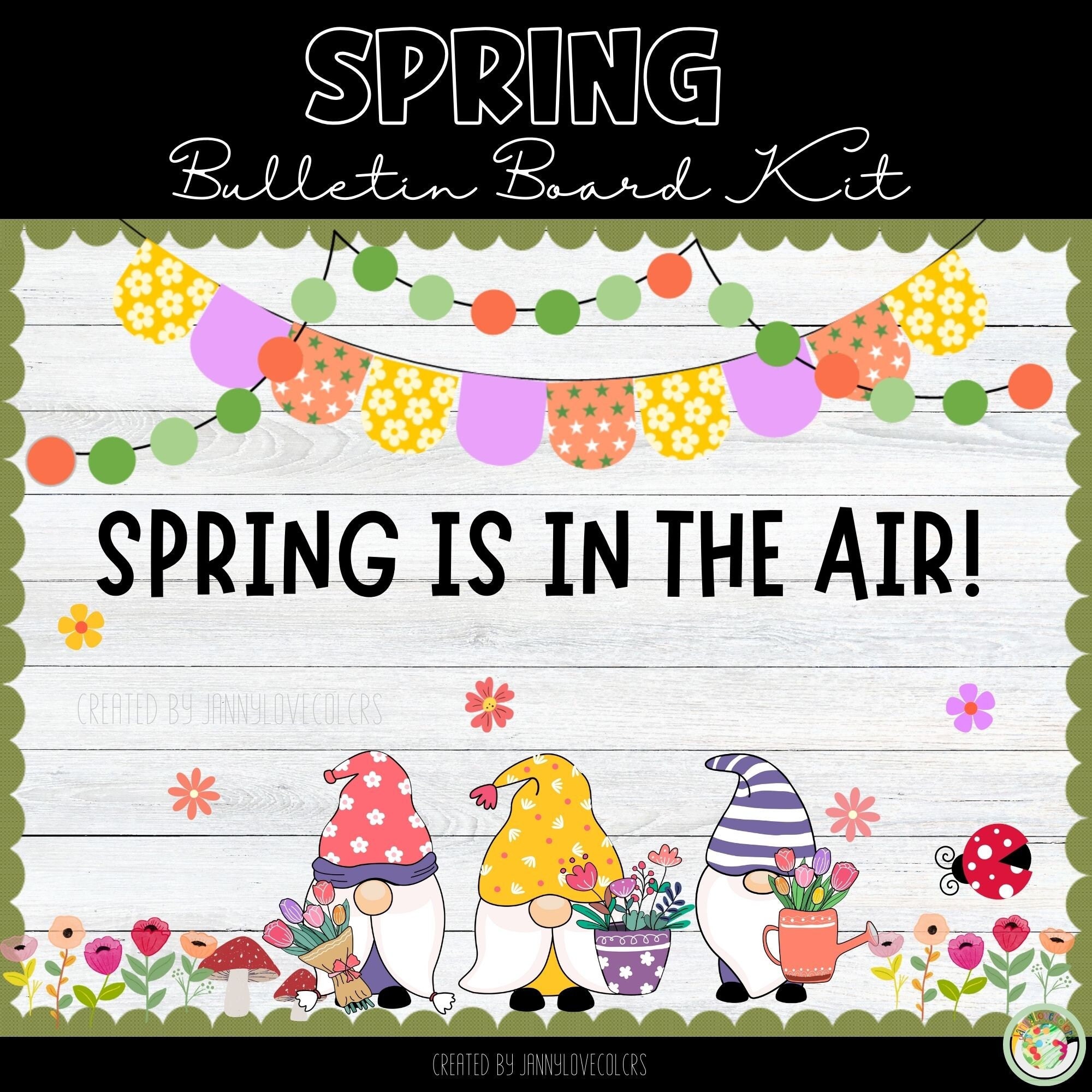 Spring Gnomies Spring Bulletin Board Kit, March Bulletin Board ...