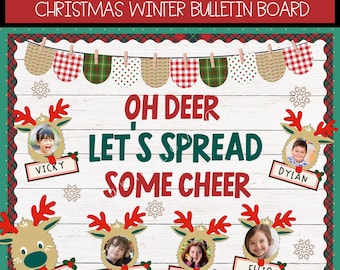Winter Bulletin Board Printable | Reindeer Bulletin Board | Christmas ...