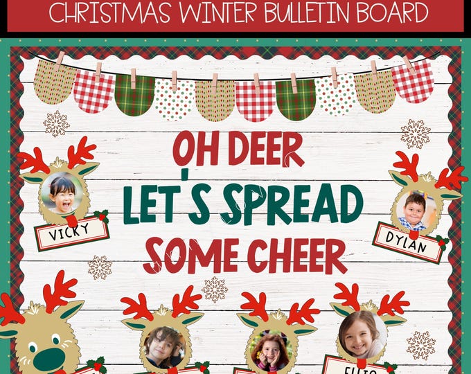 Elf Christmas Bulletin Board Kit || December Bulletin Boards Digital ...