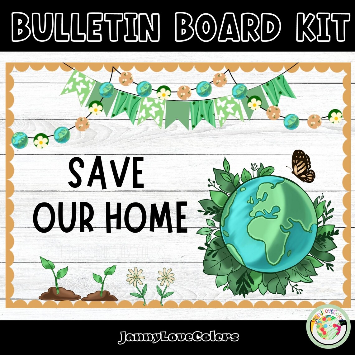 Earth Day World Bulletin Board, Door Decor, March April Spring ...