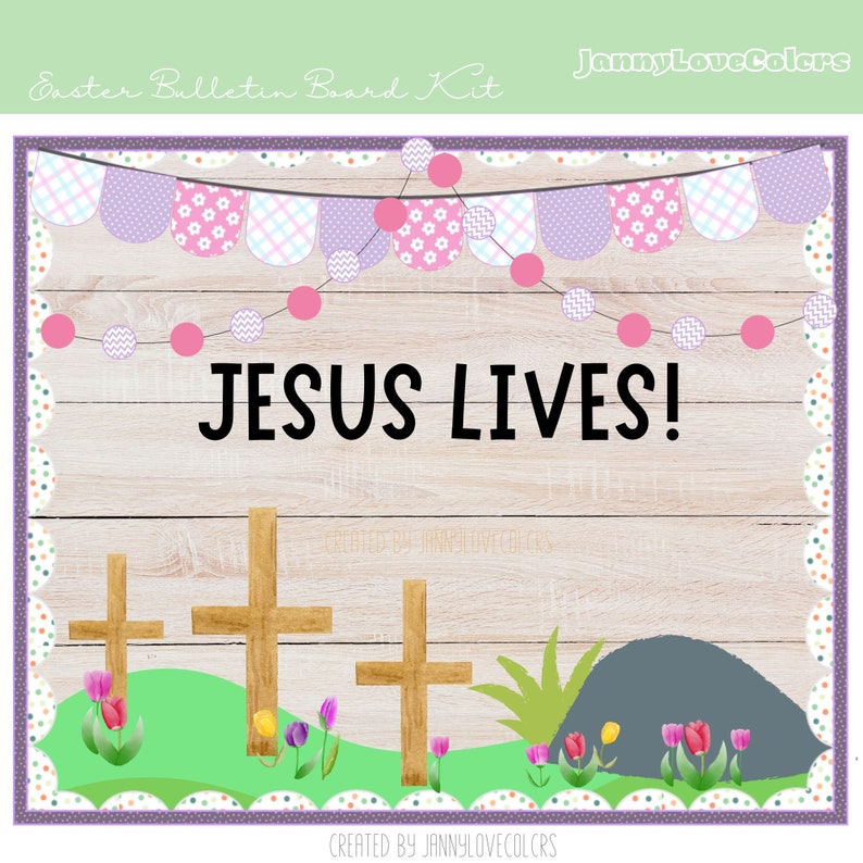 Resurrection Easter Bulletin Board Kit Classroom Decor - Etsy