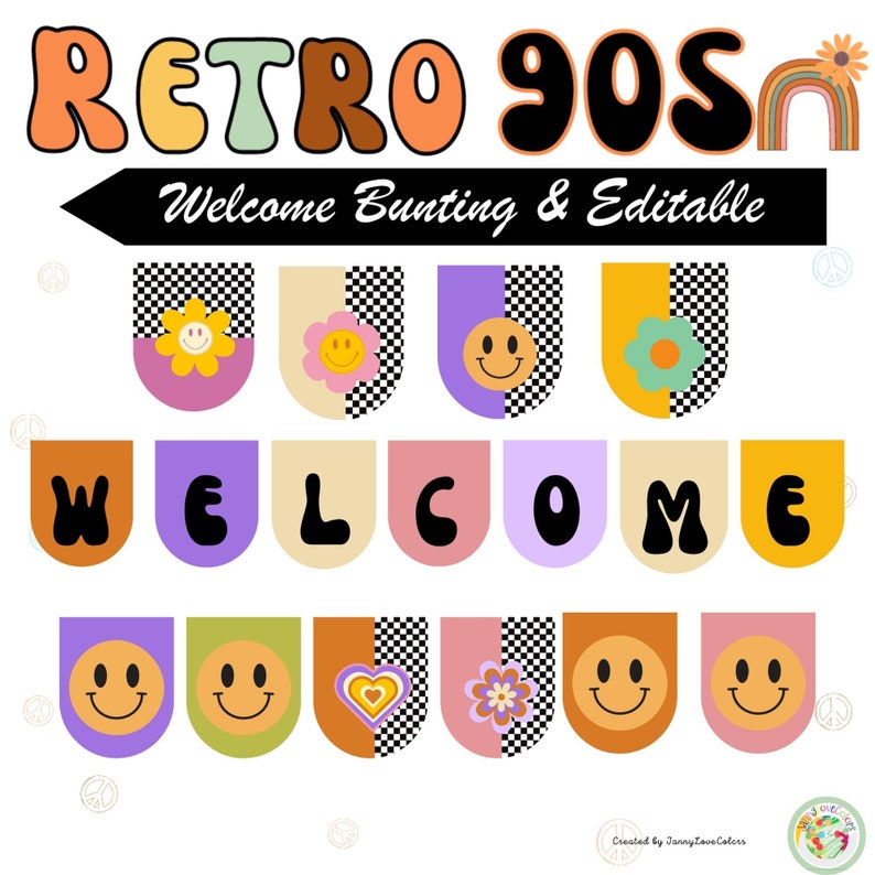 Retro 90s Theme Classroom Decor BUNDLE Printable Digital Download - Etsy