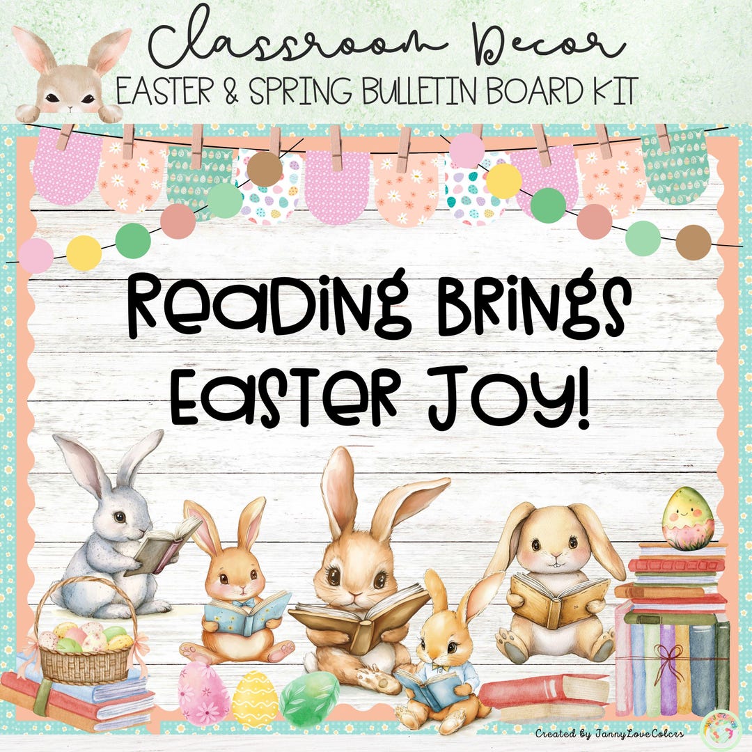 Easter Reading Bulletin Board | Library Decor | March April Boards ...