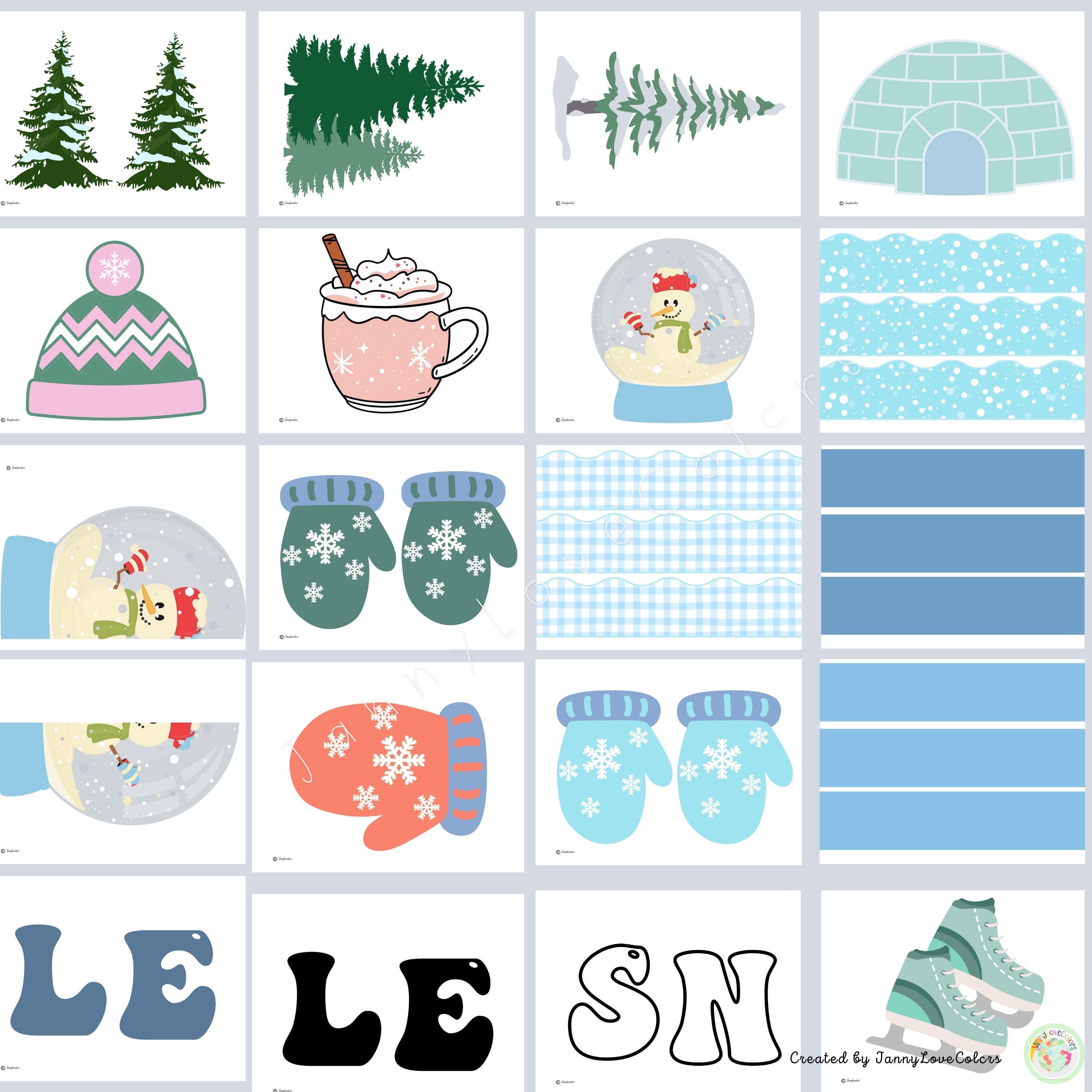 Snow Bulletin Board Kit: Winter Classroom Decor (PDF) - Etsy