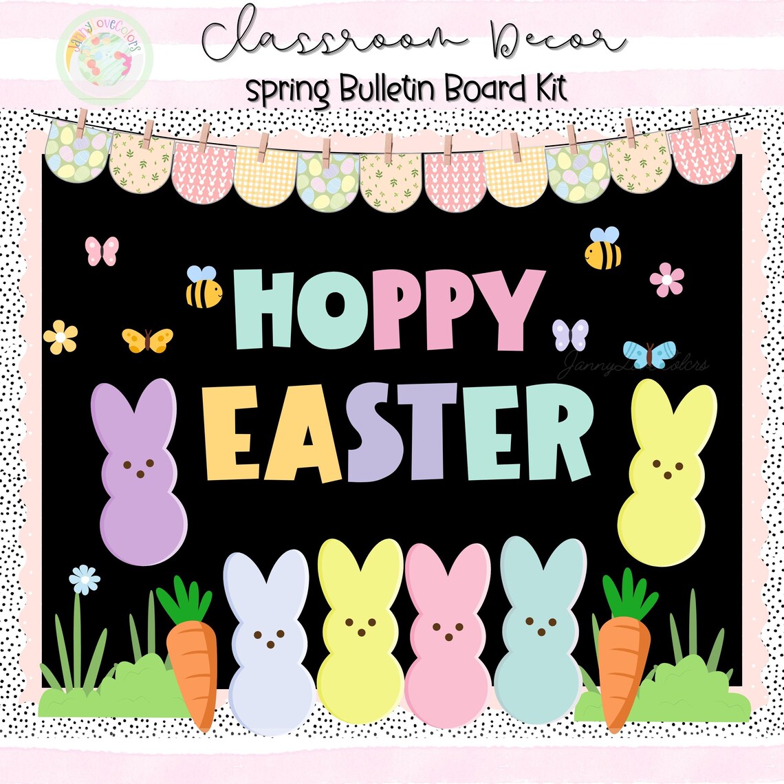 Easter Bunny Bulletin Board Kit | Spring Classroom Decor (digital ...