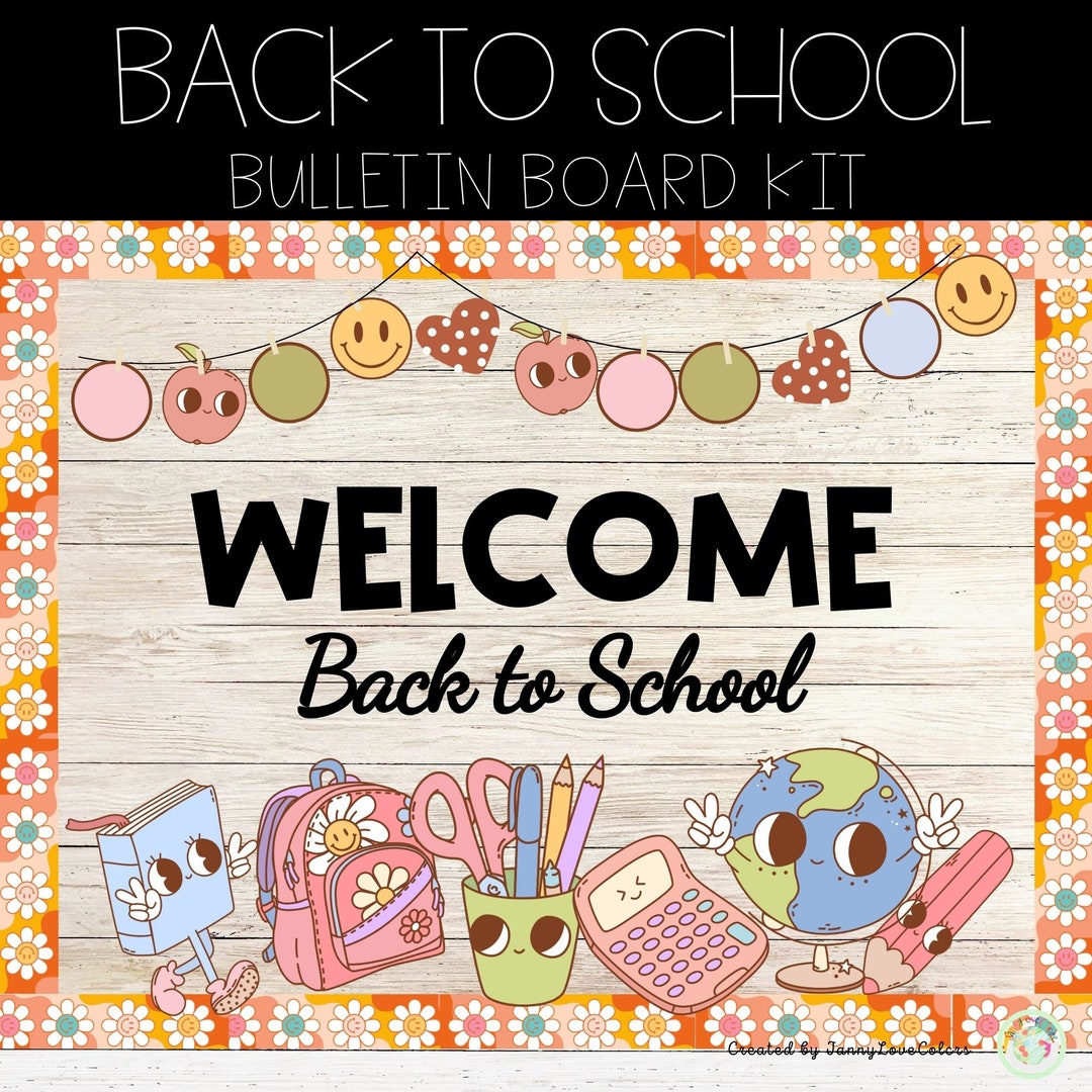 Groovy Retro Back to School Bulletin Board and Door Kit, Classroom ...