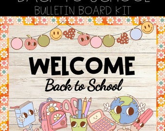 Bulletin Board Kit Back to School Get in Gear for a Groovy Year Retro ...