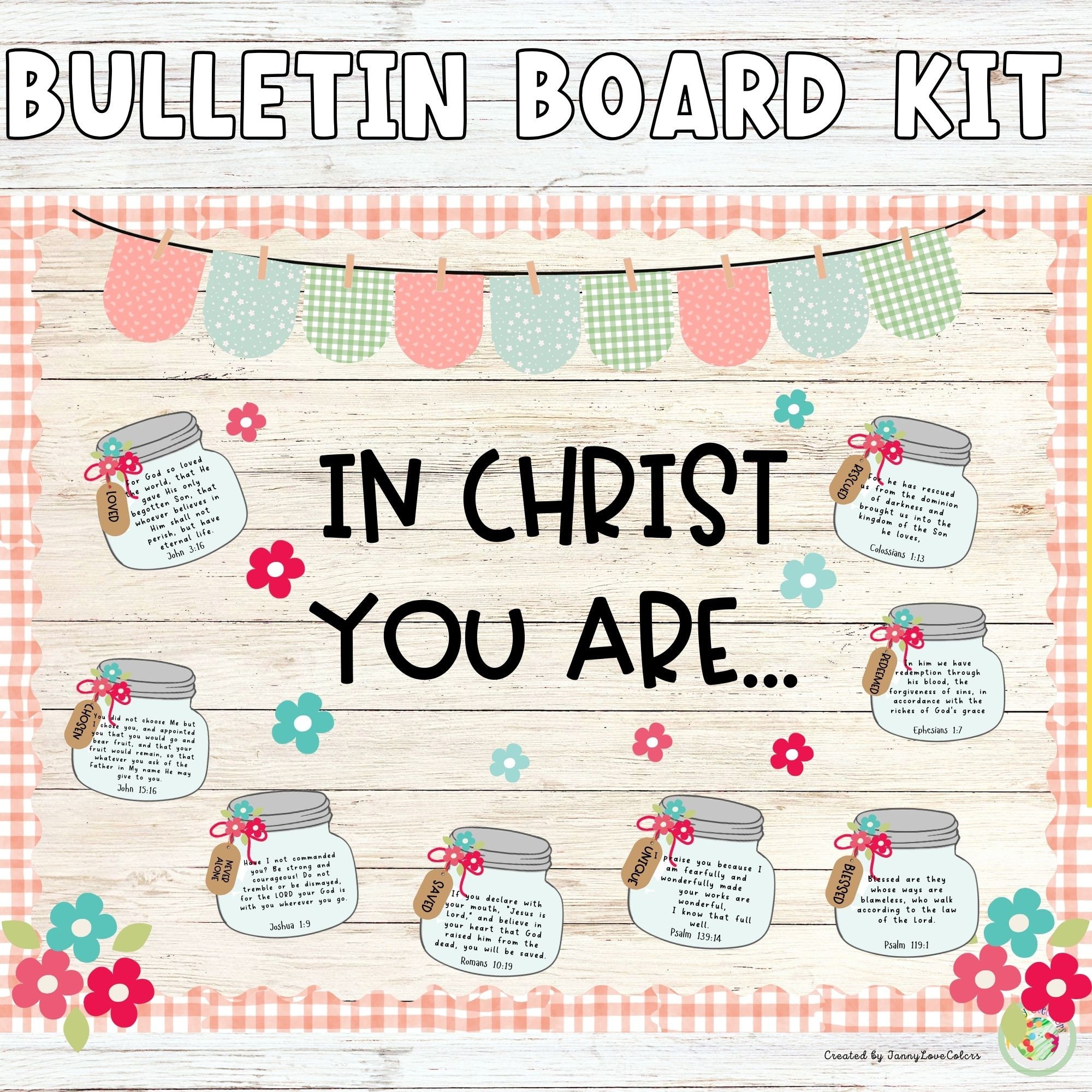 Christian Bulletin Board Kit: in Christ You Are (digital Download) - Etsy
