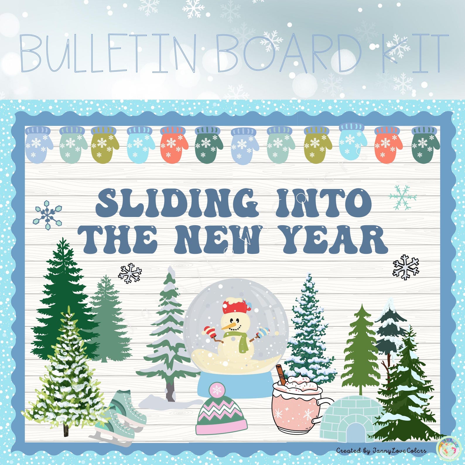 Snow Bulletin Board Kit: Winter Classroom Decor (PDF) - Etsy