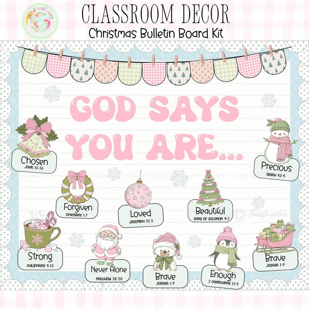 Christian Christmas Bulletin Board | God Says You Are (digital Download ...