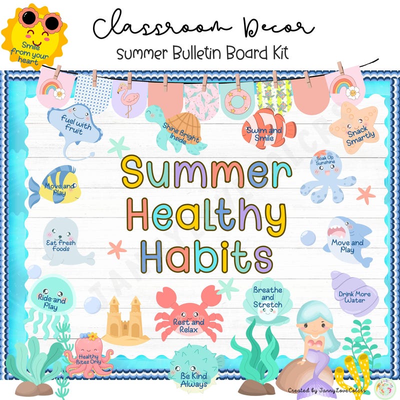 Summer Health Bulletin Boards - Etsy