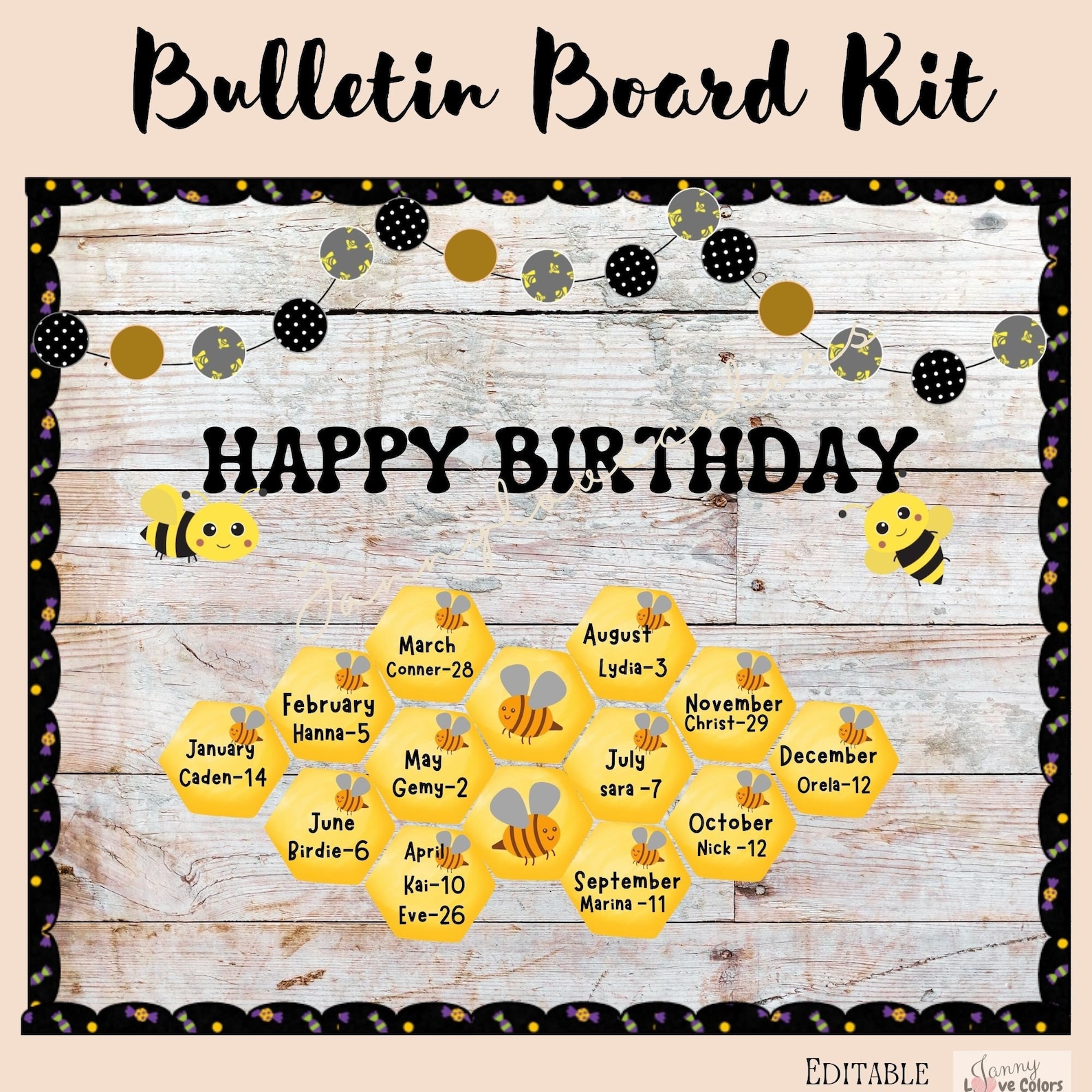Bee Birthday Display Bulletin Board Bee Classroom Theme - Etsy