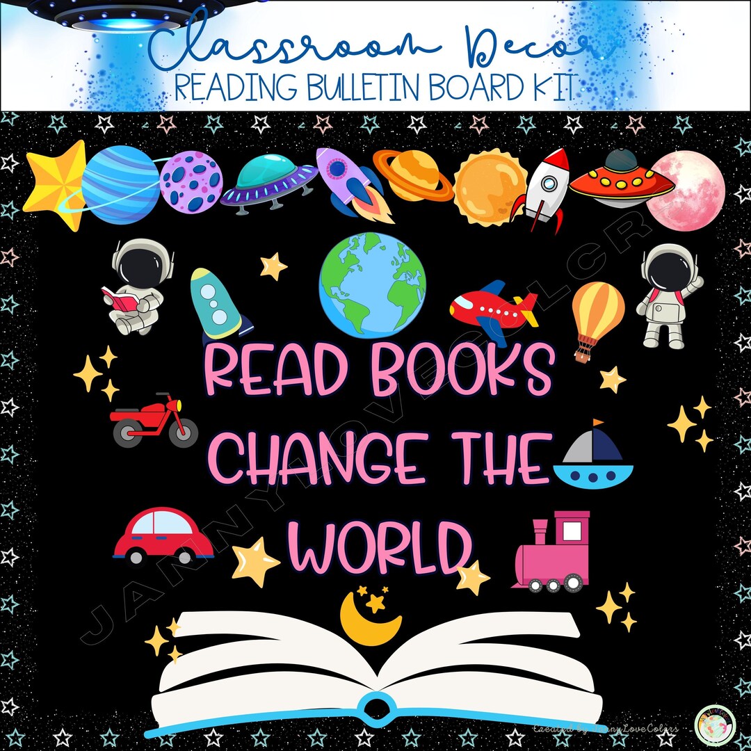 Reading Bulletin Board Kit | Library Classroom Decor | March Library ...