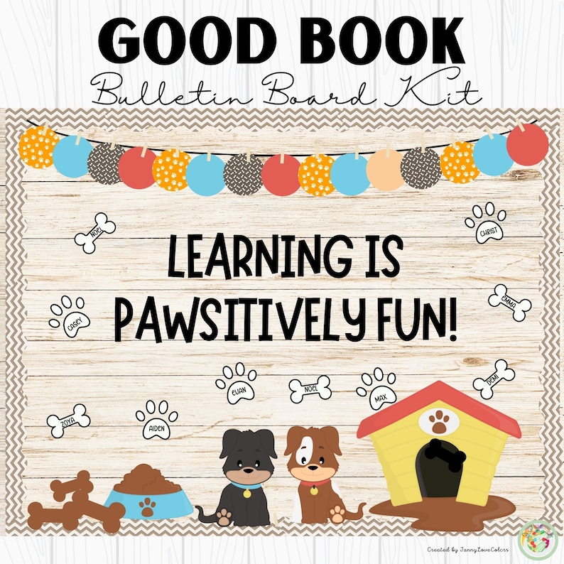 Dog Themed Classroom, Library Book Bulletin Board Kit, Door Decor ...