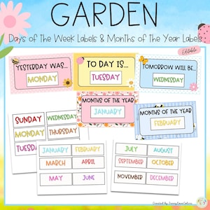 Garden Theme Classroom Decor Bundle: Editable Modern Decorations ...
