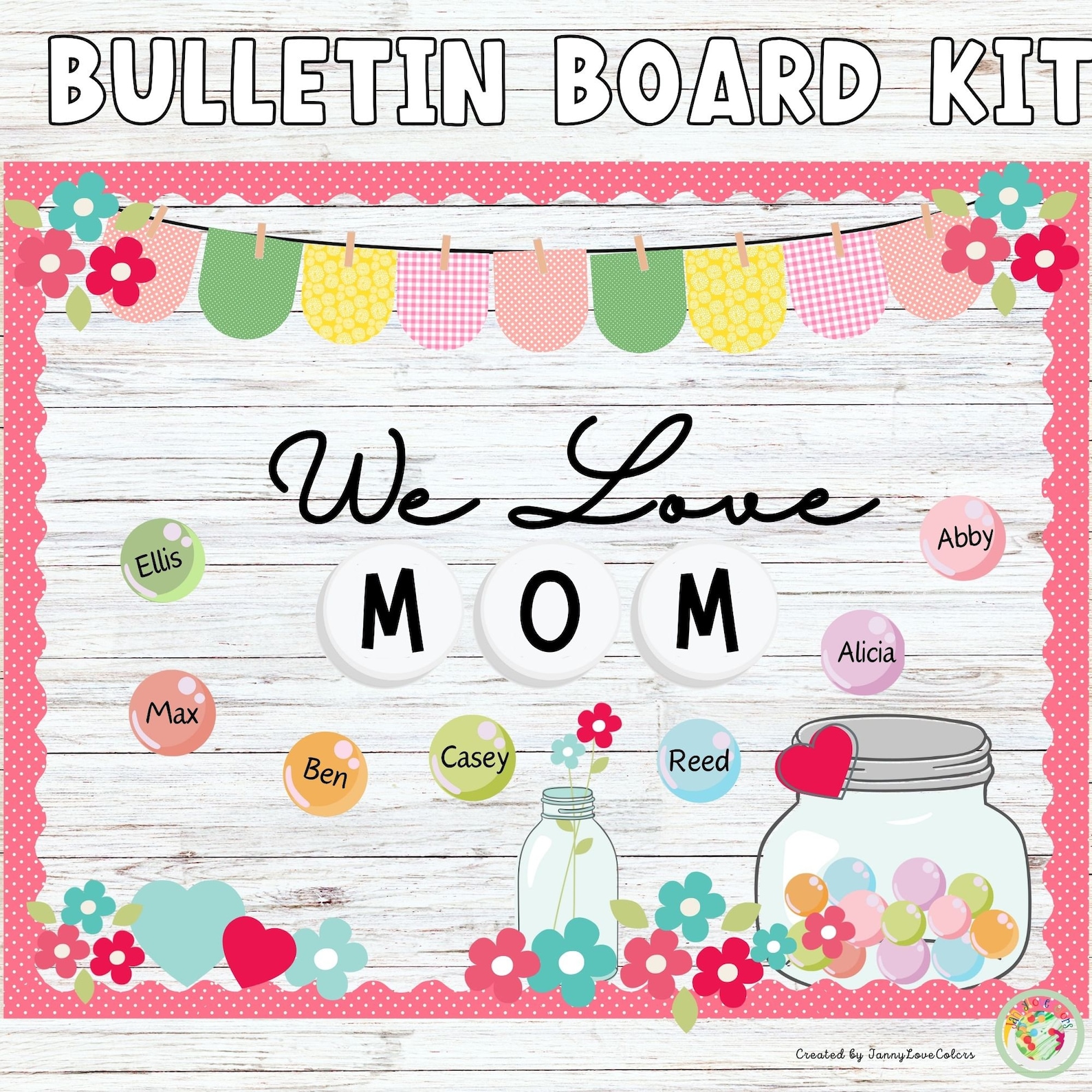 Mother's Day Bulletin Board Kit Door Decor Classroom Decor Editable - Etsy
