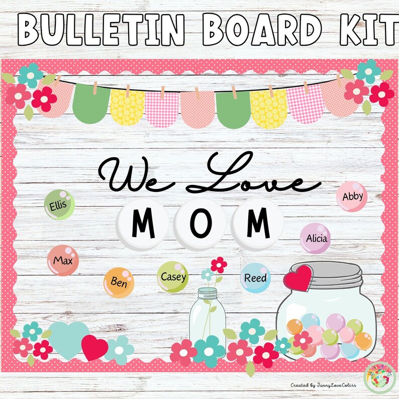 Mother's Day Bulletin Board Kit Door Decor Classroom Decor Editable - Etsy