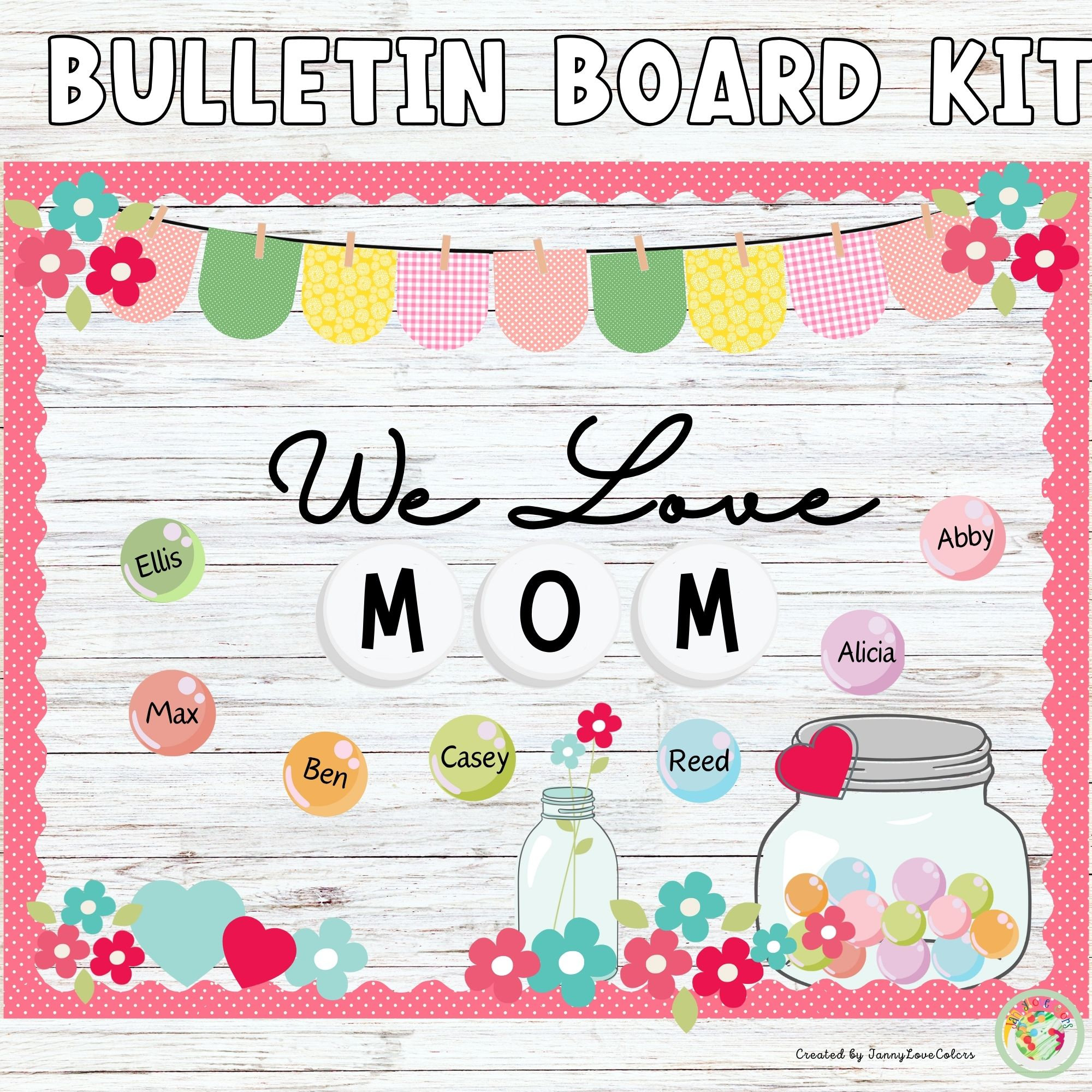 Mother's Day Bulletin Board Kit Door Decor Classroom Decor Editable - Etsy
