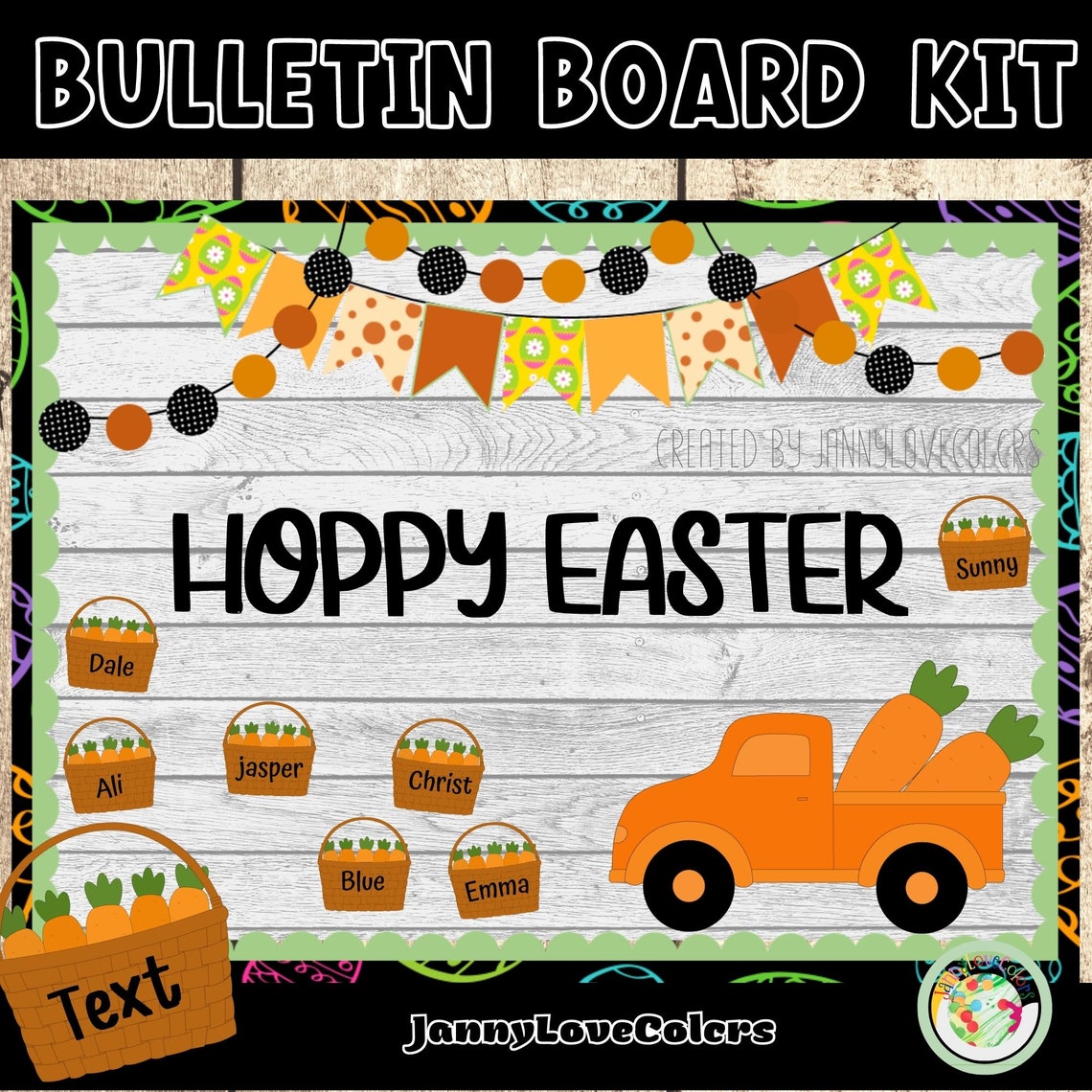 Easter Spring Door Display, Bulletin Board Kit, Carrot for the Easter ...