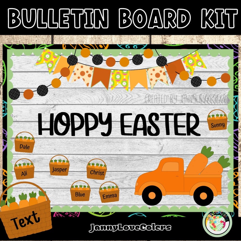 Easter Spring Door Display, Bulletin Board Kit, Carrot for the Easter ...