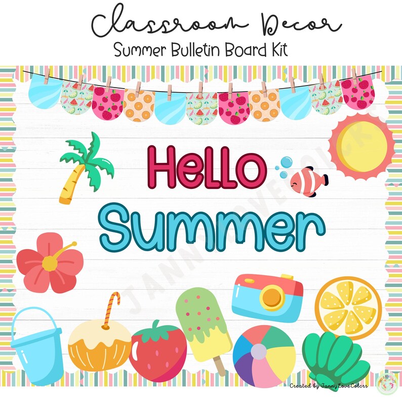 Summer Healthy Habits Bulletin Board Kit: Classroom Decor (printable ...