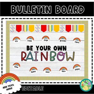 Spring Bulletin Board Kit, Rainbow Door Decor, Classroom Decor EDITABLE ...