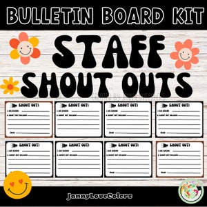 Staff Shout Outs Bulletin Board Letters Shout Out Cards Groovy ...
