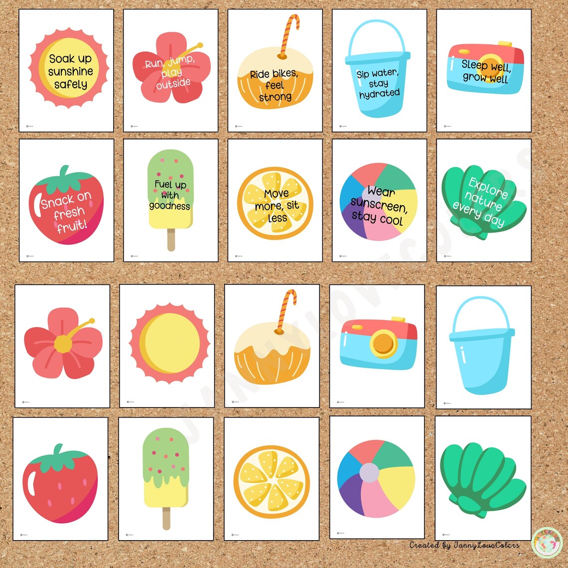 Summer Healthy Habits Bulletin Board Kit: Classroom Decor (printable ...