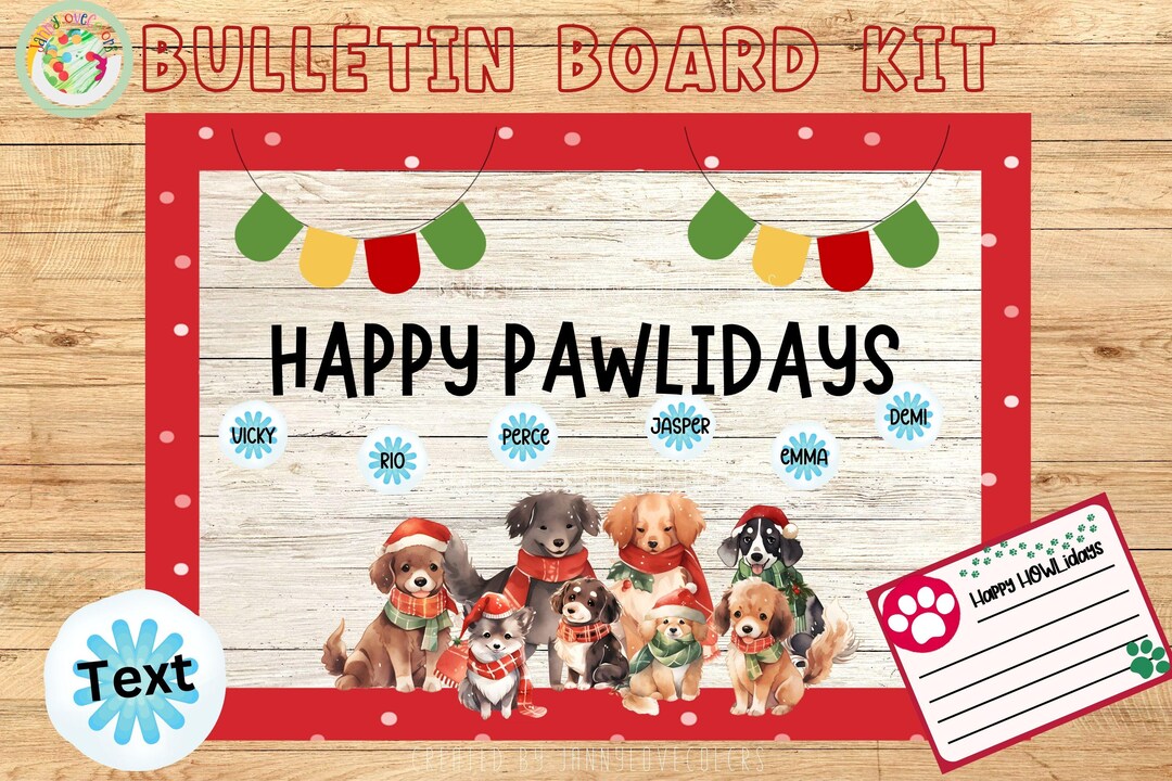 Happy Pawlidays | Classroom Holiday | Bulletin Board Kit | Classroom ...