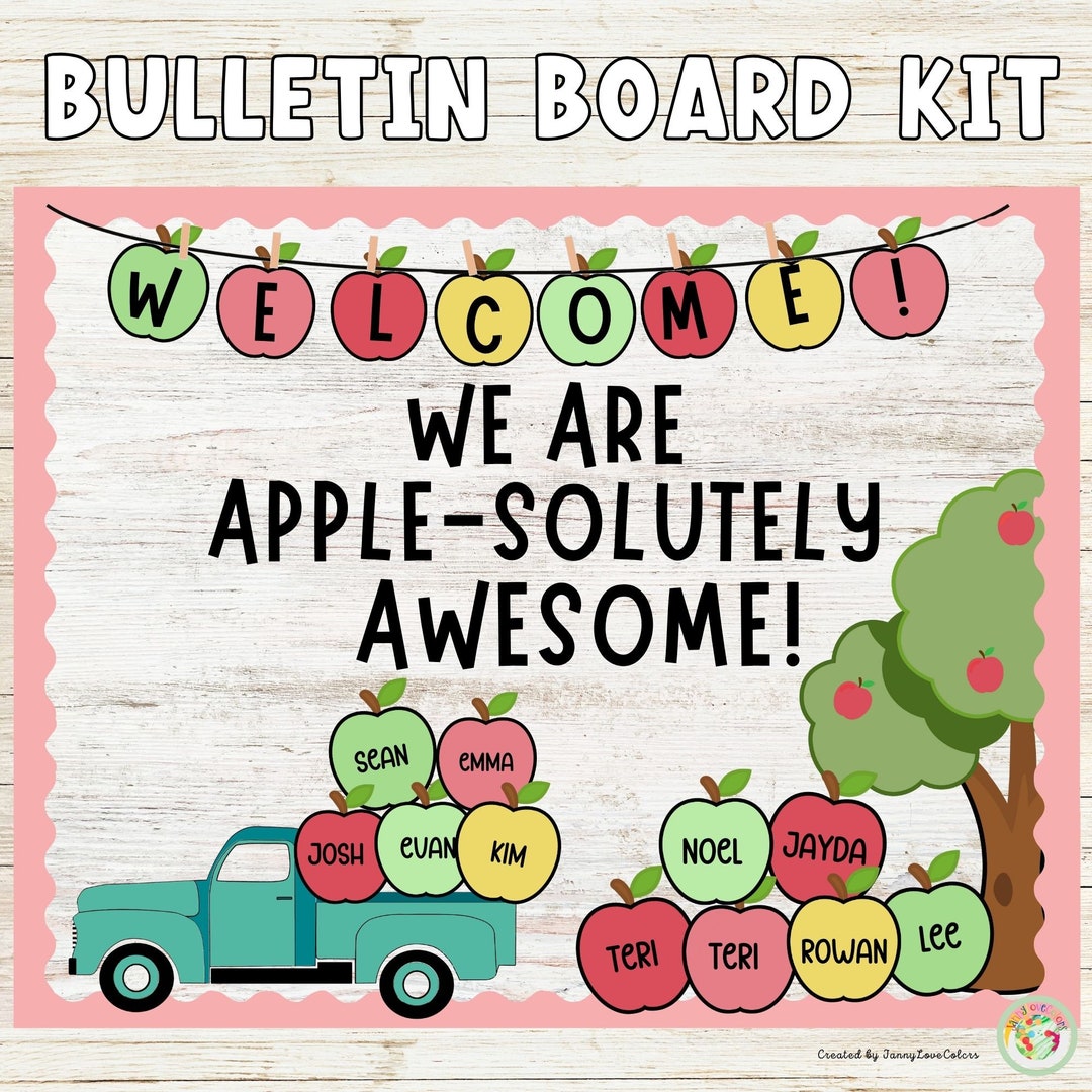 Apple Back to School Bulletin Board Kit: Classroom Door Decor (PDF ...