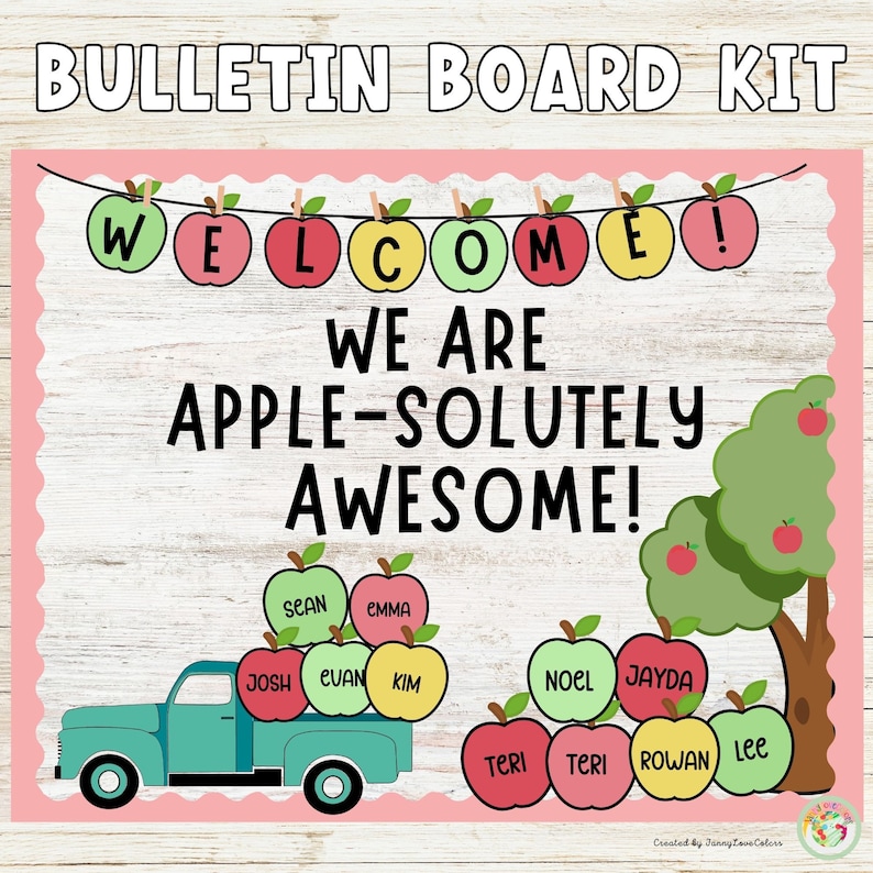Apple Back to School Bulletin Board Kit: Classroom Door Decor (PDF ...