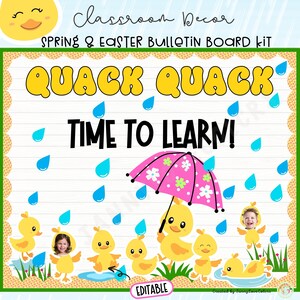Duck Spring Bulletin Board Kit: Editable Classroom Decor (printable) - Etsy