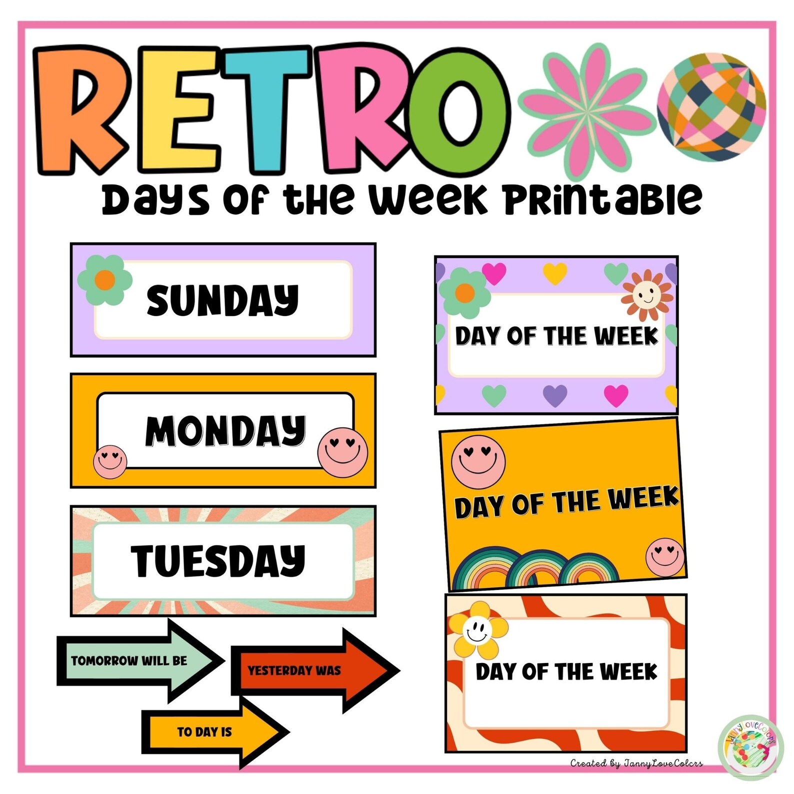 Retro Classroom Decor Bundle, Classroom Decor Kit, Printable Decor ...