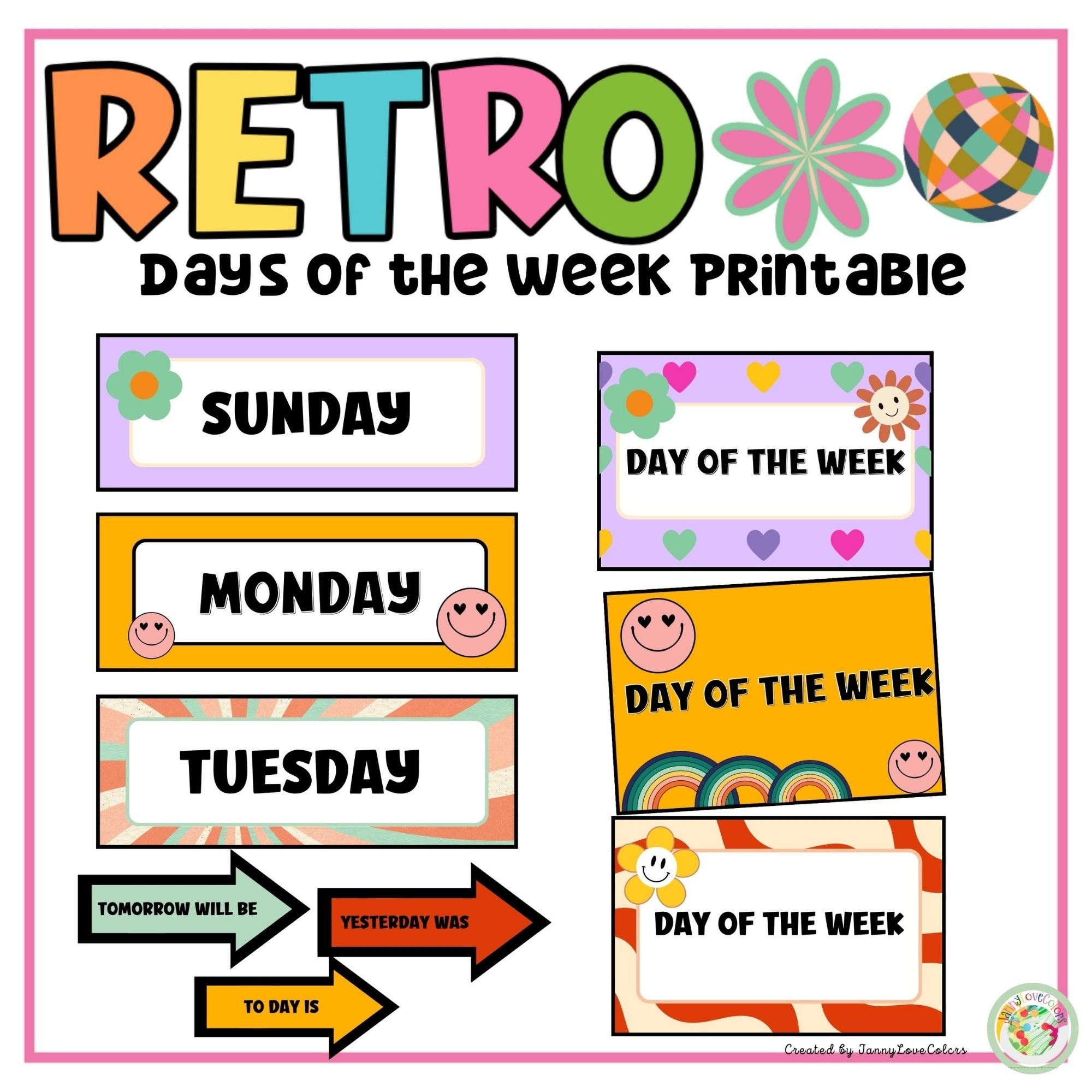 Retro Classroom Decor Bundle, Classroom Decor Kit, Printable Decor ...