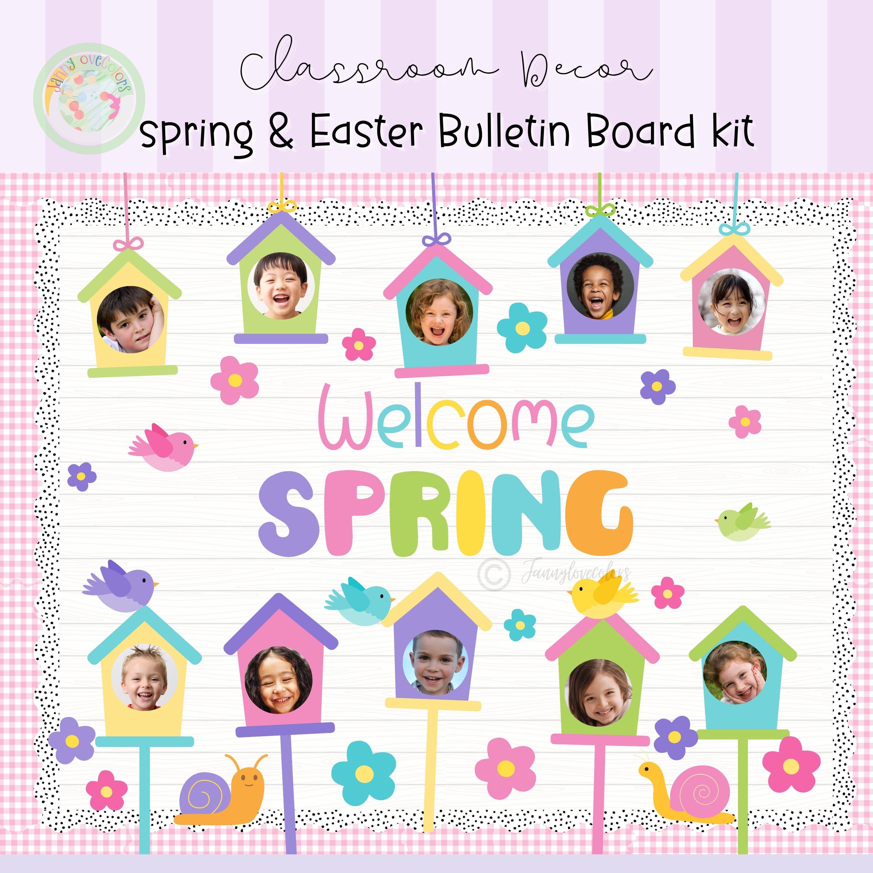 Spring Easter Bulletin Board Kit | Classroom Door Decor (editable Canva ...