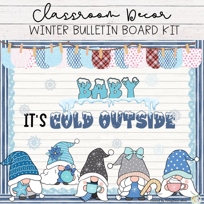 Winter Gnomes Bulletin Board Kit: January Classroom Decor (PDF) - Etsy