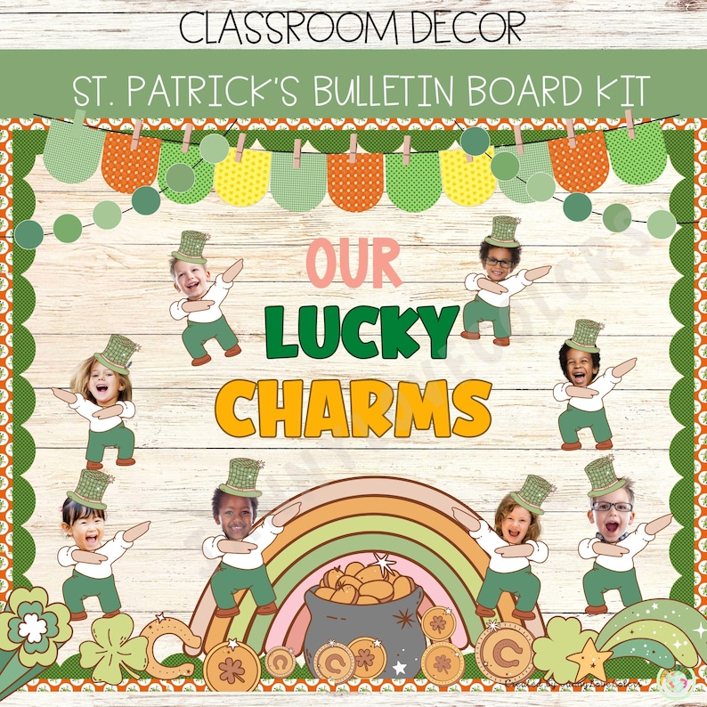 St. Patrick's Day Bulletin Board Kit: Leprechaun Classroom Decor ...