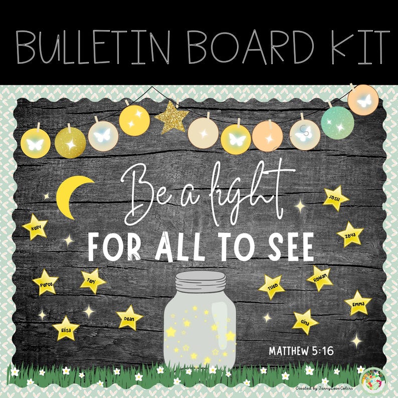 Christian Bulletin Board Kit: Bible Verse Classroom Decor (digital ...