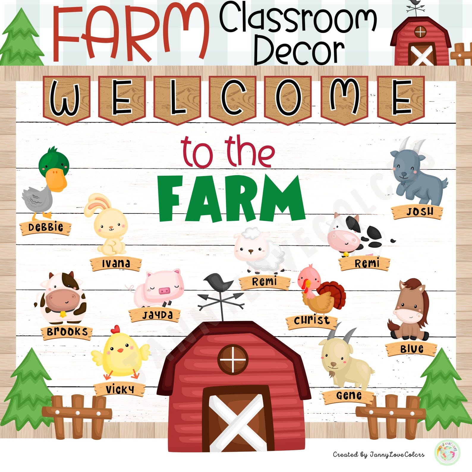 Farm Animals Classroom Decor | Back to School Bulletin Board | Door ...