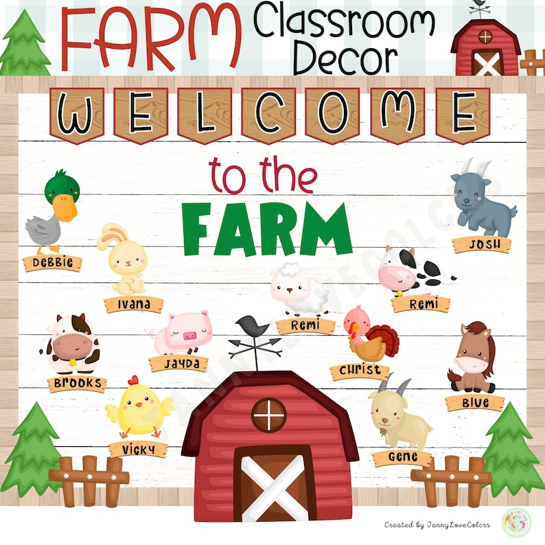 Farm Animals Classroom Decor | Back to School Bulletin Board | Door ...