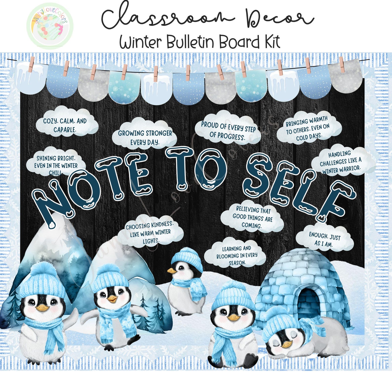 Winter Bulletin Board Kit | Penguin Classroom Decor | Growth Mindset ...