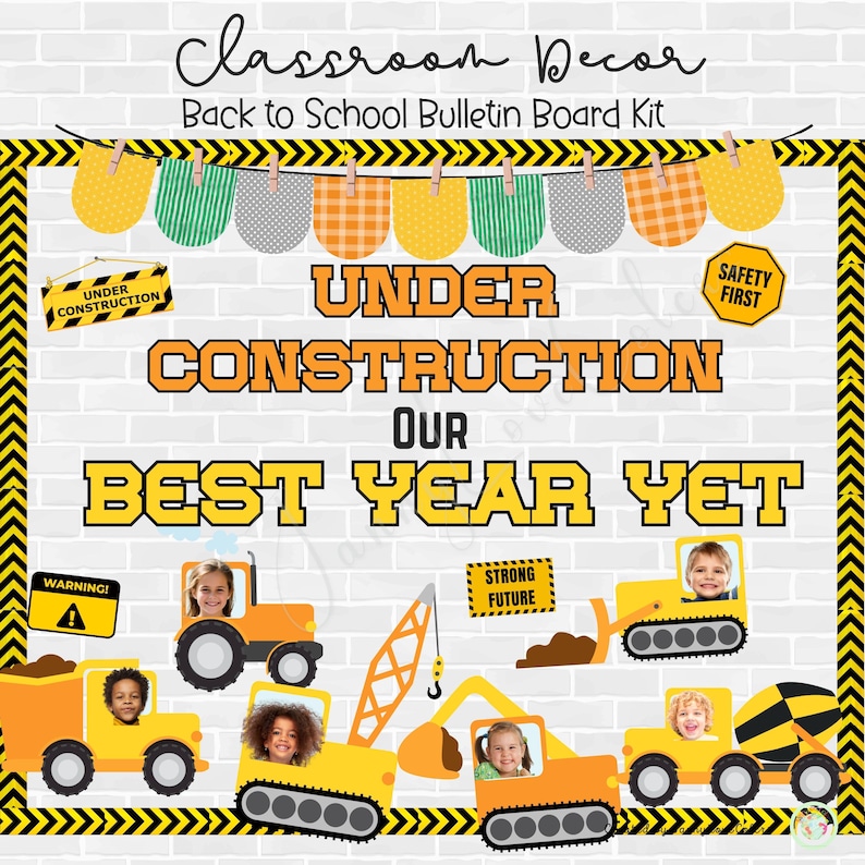 Construction Bulletin Board Kit | Door Decor | Back to School ...