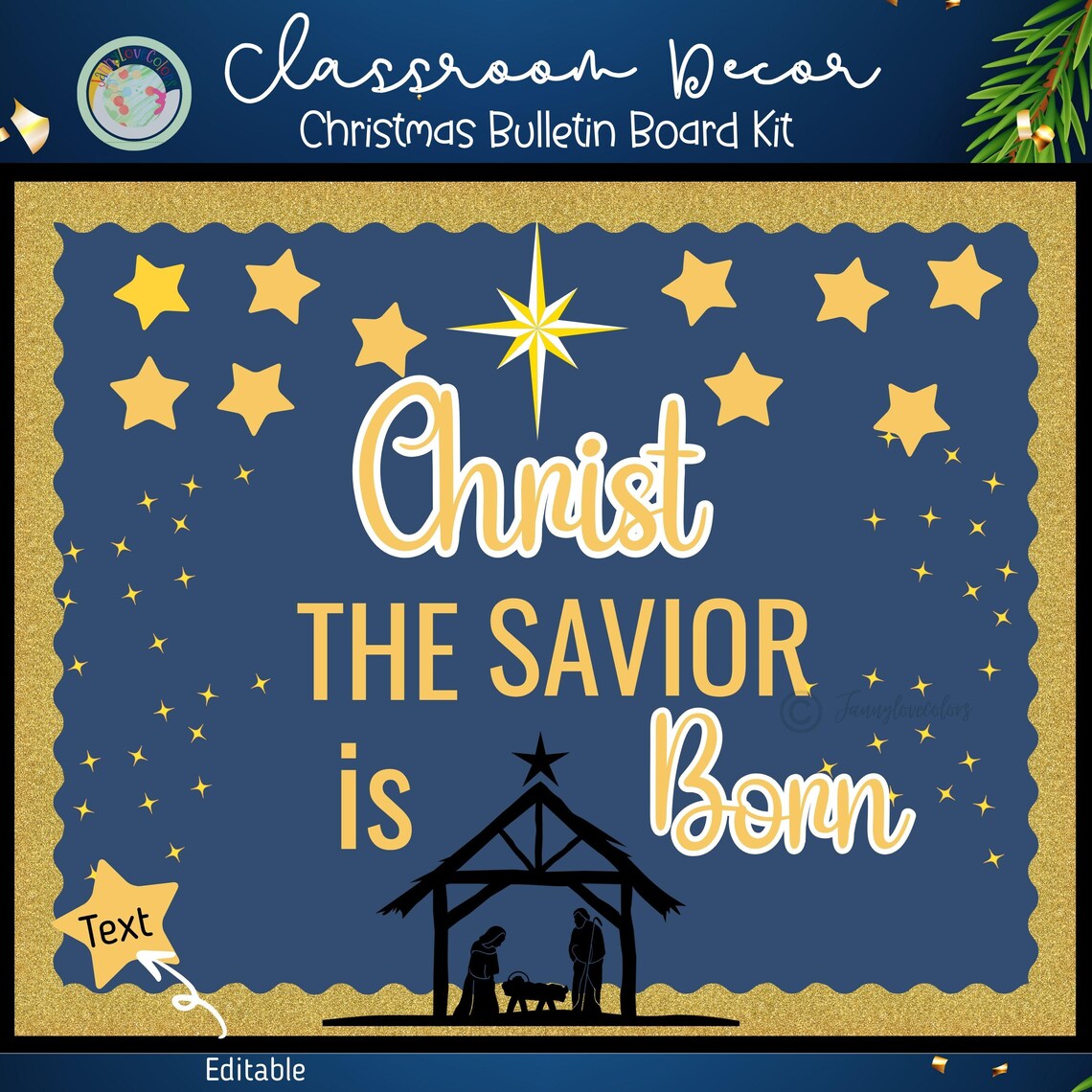 Christmas Bulletin Board Kit | Classroom Nativity Scene Decor ...