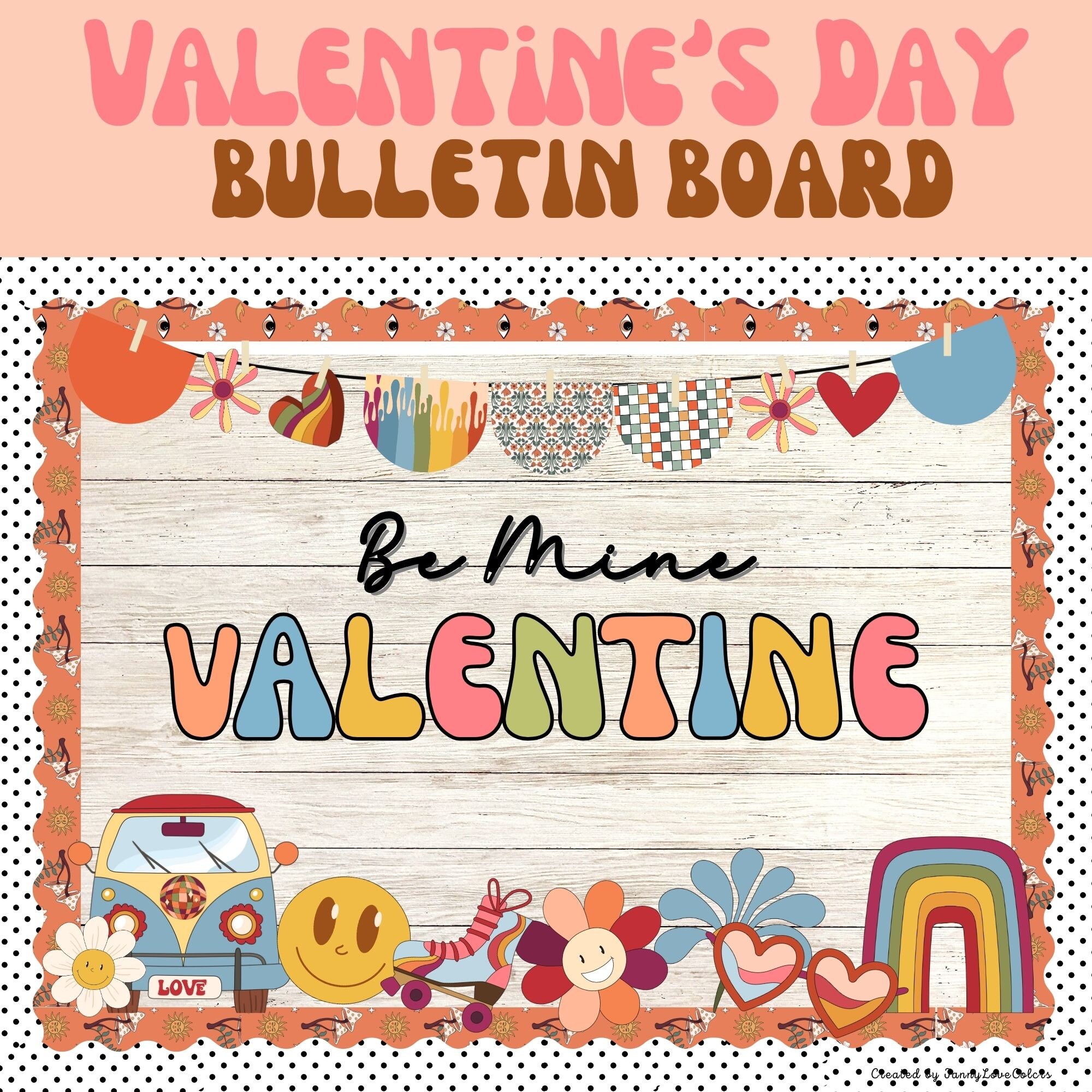 Retro Valentine's Day Bulletin Board Valentine Door Decor Classroom ...