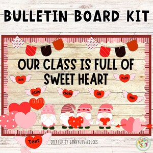 Gnomes Valentine Day Bulletin Board Set February Boards Classroom Decor ...
