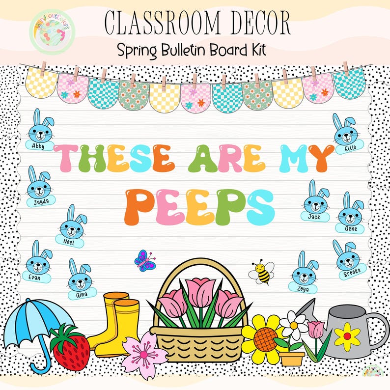 Spring Bulletin Board Kit | Hopping Into Spring Classroom Decor ...