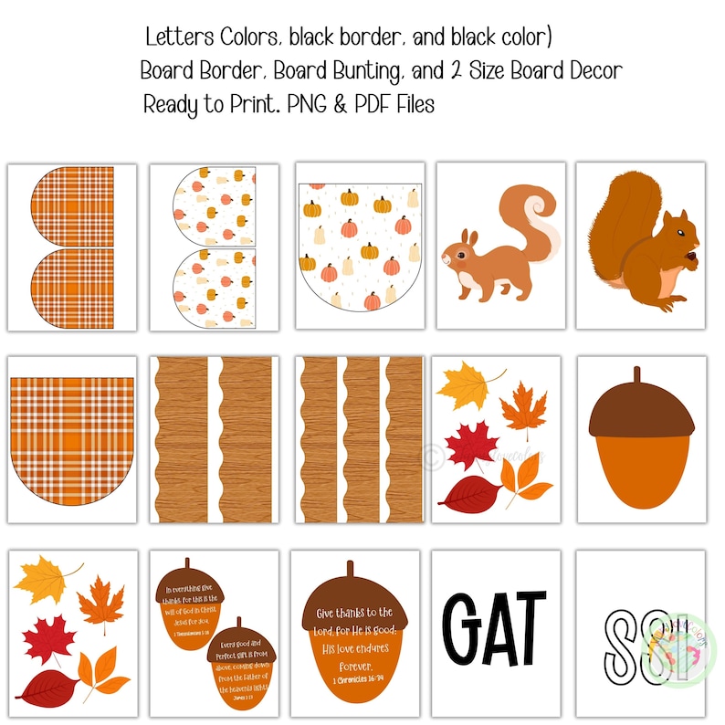 Gathering God’s Blessings Bulletin Board Kit | Fall Christian Classroom ...